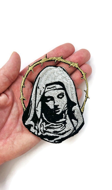 Virgin Mary Embroidered Iron on Patch 3,9x3,1 - Etsy