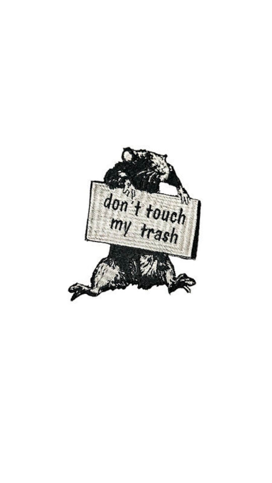 Rat With Poster "don"t Touch My Trash" Embroidered Patch Iron on 4.3in ...