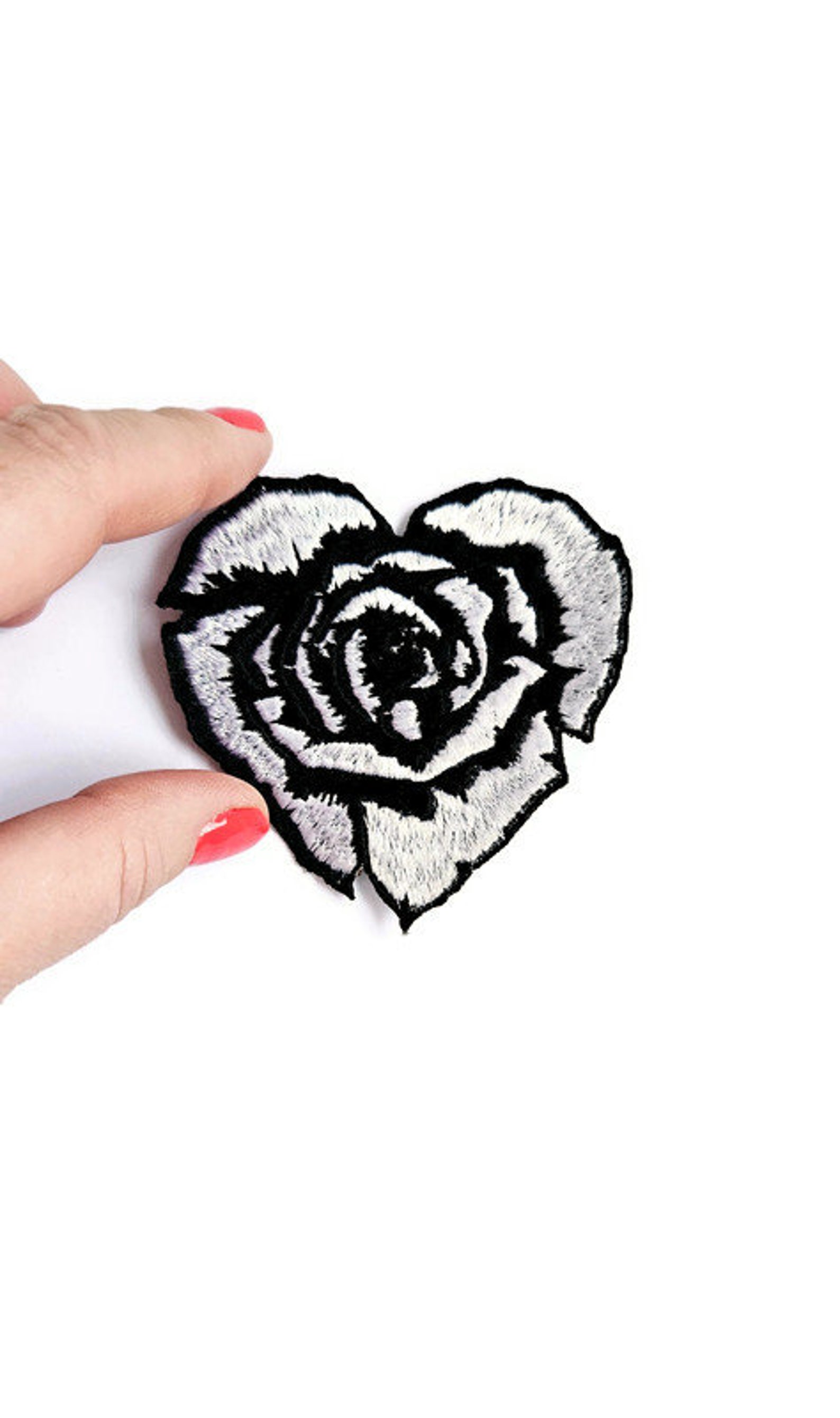 Rose Heart Gothic Fashion Punk Back Patch Gothic Embroidery. - Etsy