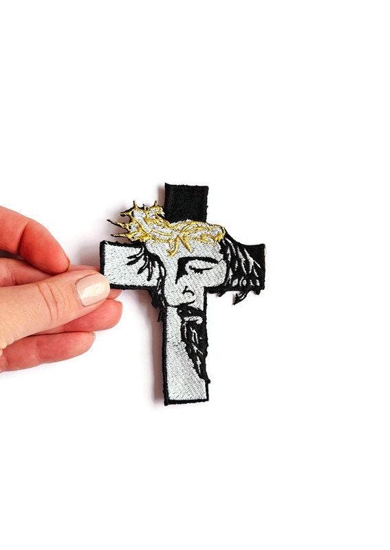 Jesus Patch Cross Embrotdery Iron-on - Etsy