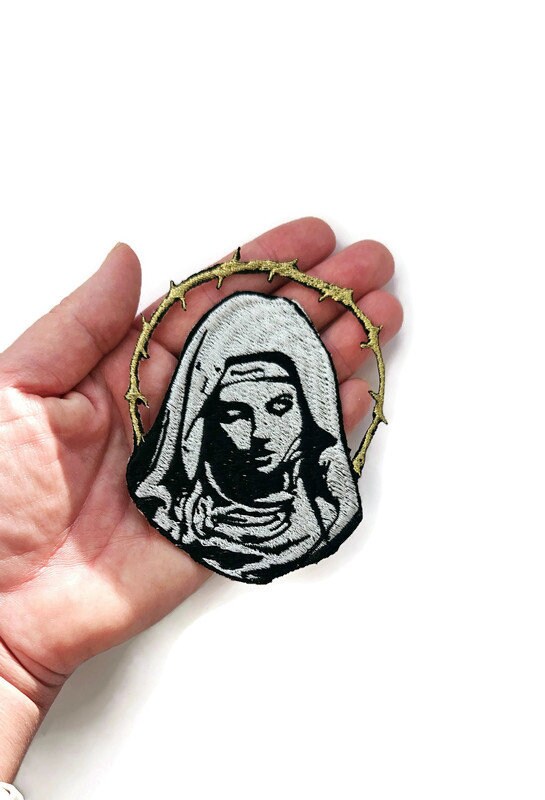 Virgin Mary Embroidered Iron on Patch 3,9x3,1 - Etsy