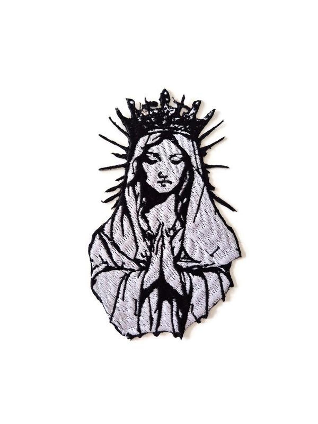 Embroidered Virgin Mary Patch, Iron-on Applique, 8x13cm, Sacred Religious Design - Etsy