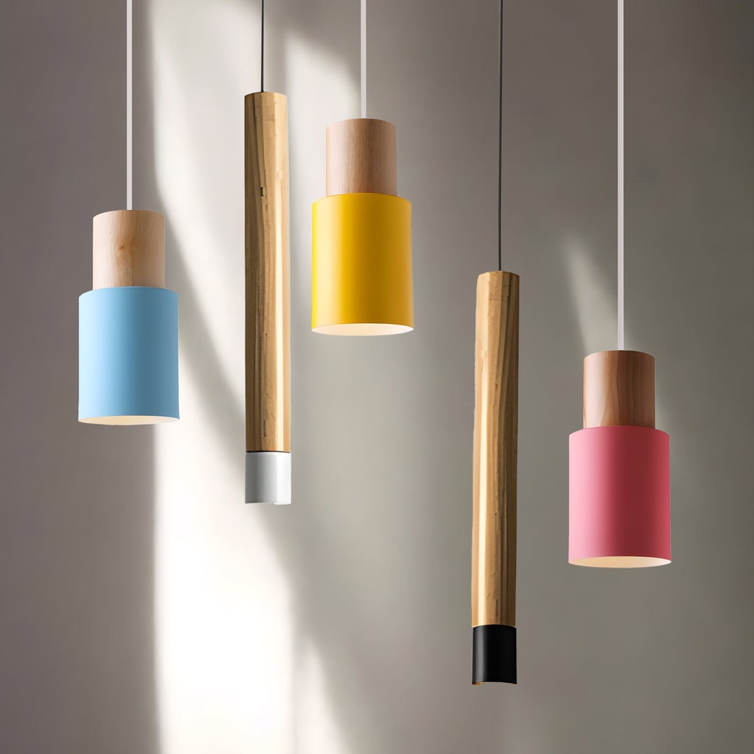 Solid Wood Pendant Light-color Chandelier-dining Table Pendant Light ...