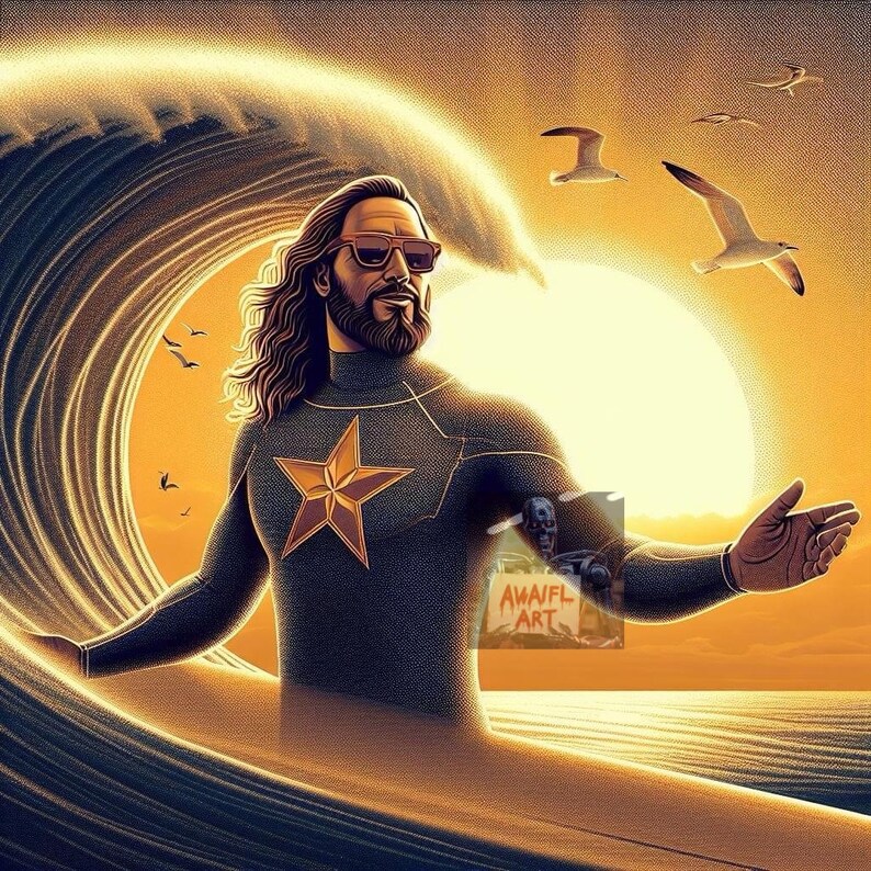 Jesus Christ Surfing 06 Religious Poster, Canvas, Framed, Wrap - Etsy