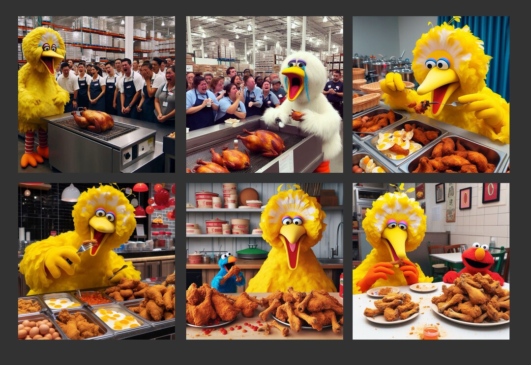 Big Bird is a Cannibal, Eats Chicken From a Restaurant, KFC, Golden ...