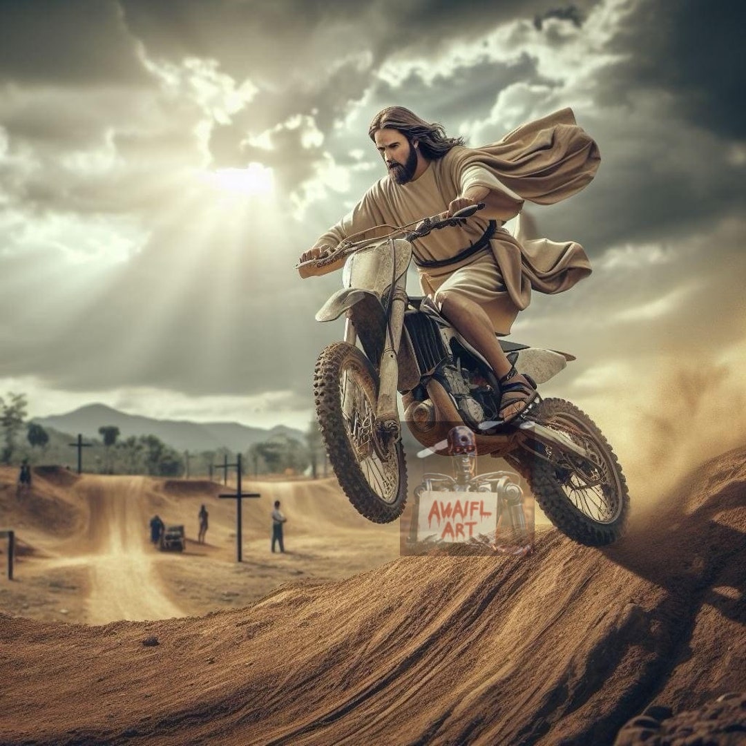 Jesus Christ in Sports 28 Dirt Biking Time Poster Canvas - Etsy