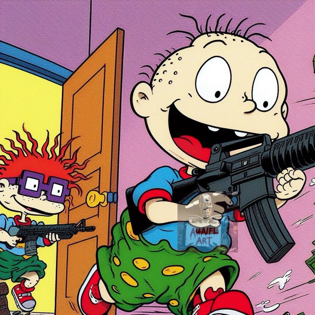 Rugrats Art 06 Tommy Gets a Machine Gun Never Seen on TV - Etsy