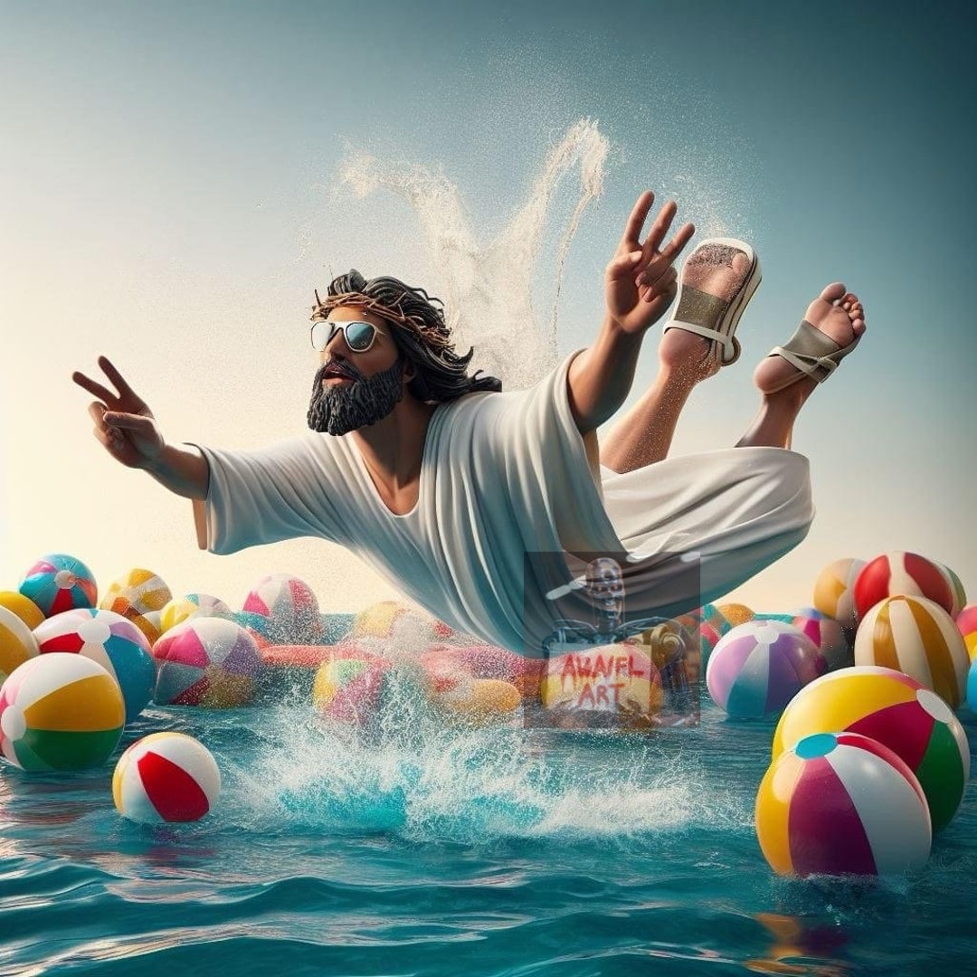 Jesus Christ in Sports 03 Swimming and Bellyflopping - Etsy