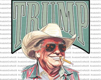 Trump Cowboy Png, MAGA Trump President Png, Cowboy Western Instant ...