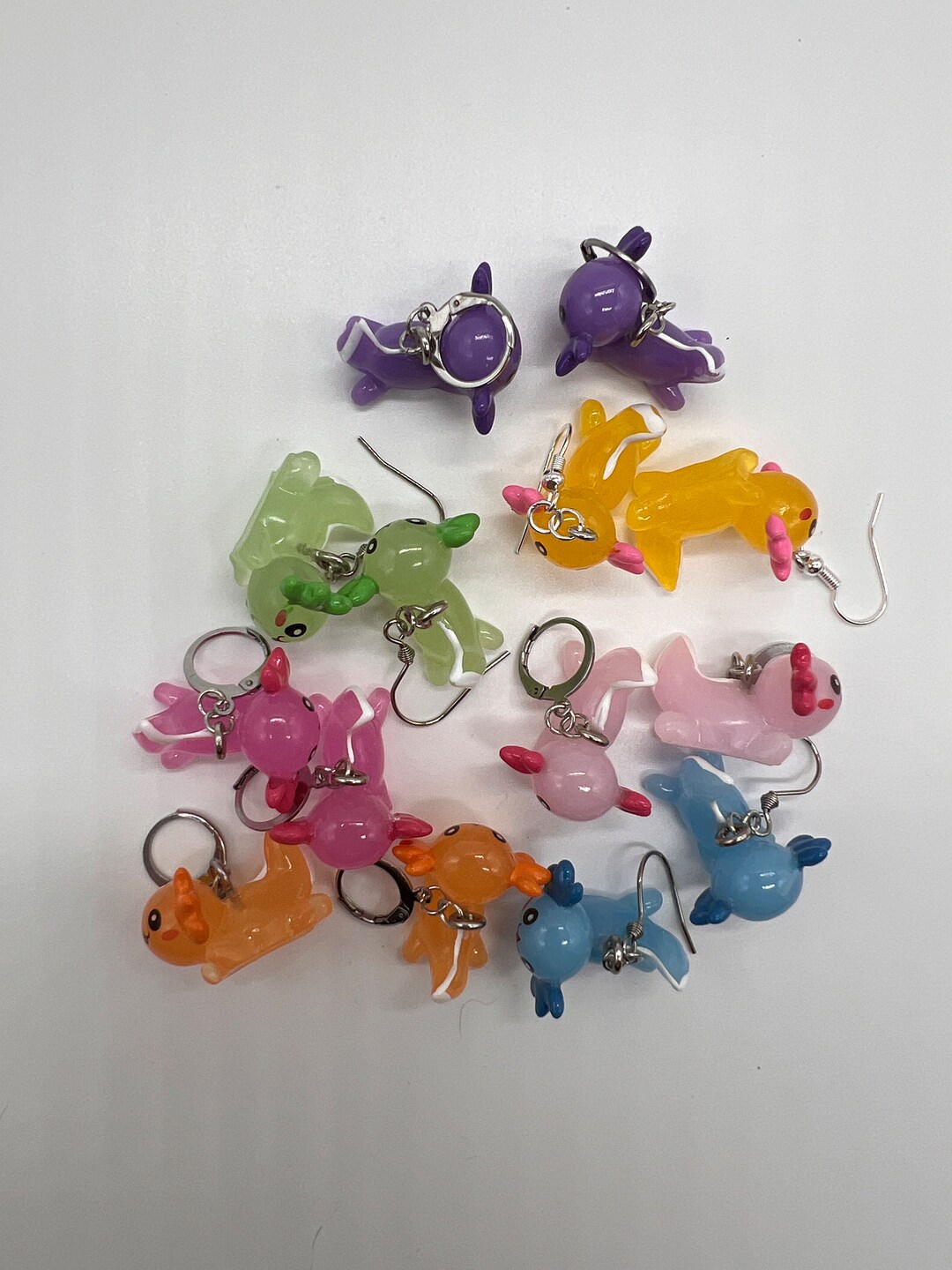 Axolotl Friends - Mini Plastic Axolotl Earrings - Etsy