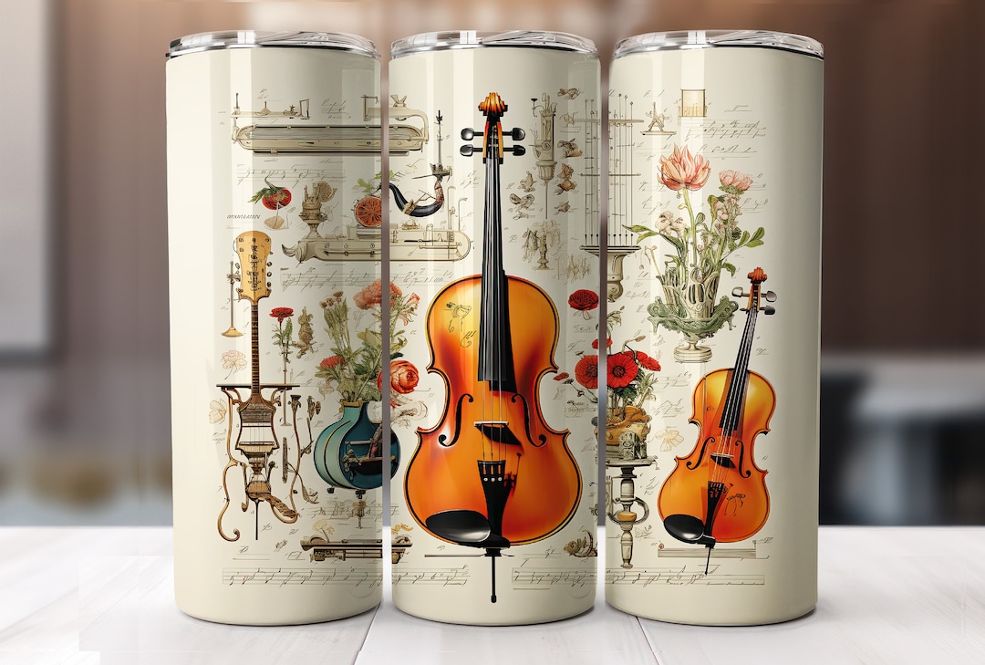 Cello Vintage Instrument Tumbler Sublimation Wrap-straight & Tapered ...