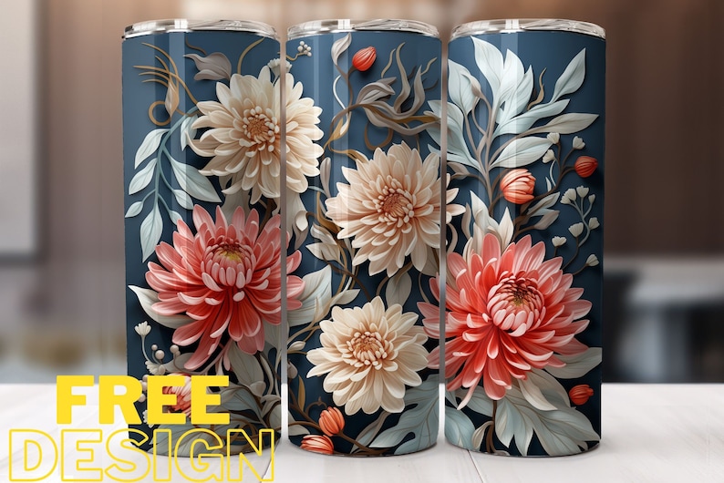 Pink-blue Butterfly 20 Oz Skinny Tumbler-straight Pattern Strait & Tapered-20 Oz Skinny Tumbler ...