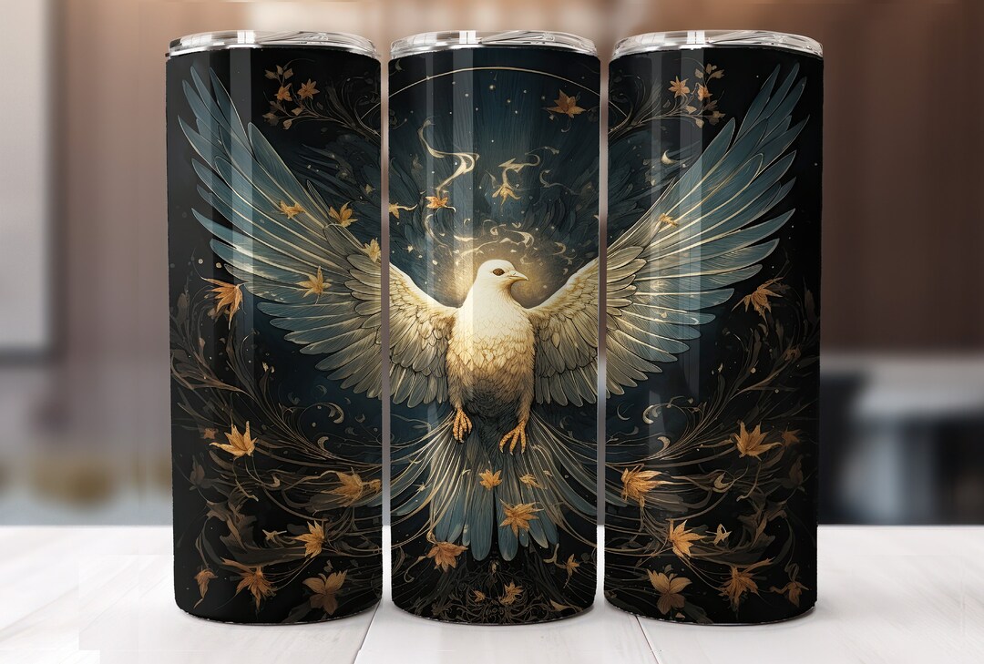 Holy Spirit-dove Bird Religious Tumbler Png Wrap-straight Pattern ...