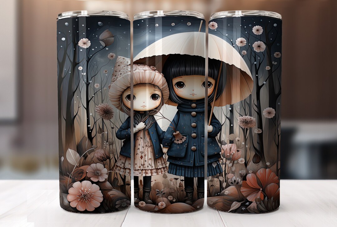 Whimsical Cute Kids 20oz Skinny Tumbler Sublimation Wrap Design ...