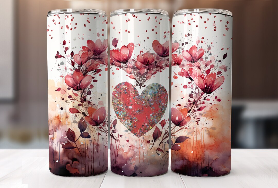 Valentine's Doble Heart Tumbler Sublimation Wrap-straight & Tapered ...