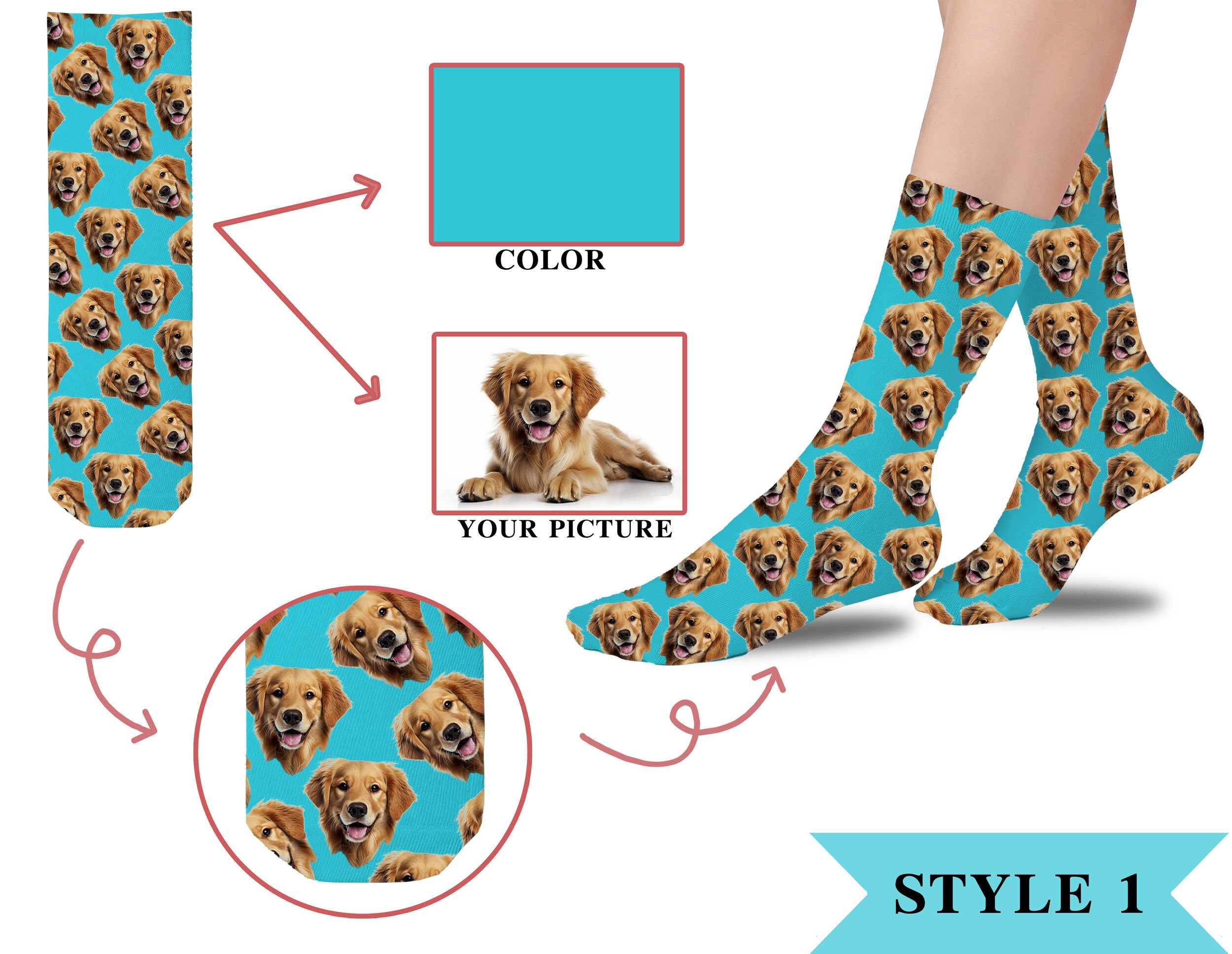 Custom Face Socks, Personalized Photo Socks, Picture Socks, Face on ...