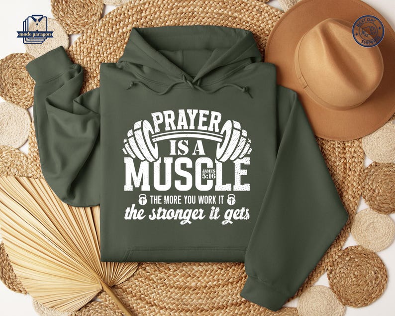 Christian Shirt, Prayer is a Muscle Sweatshirt, Religious Shirt, Gym ...