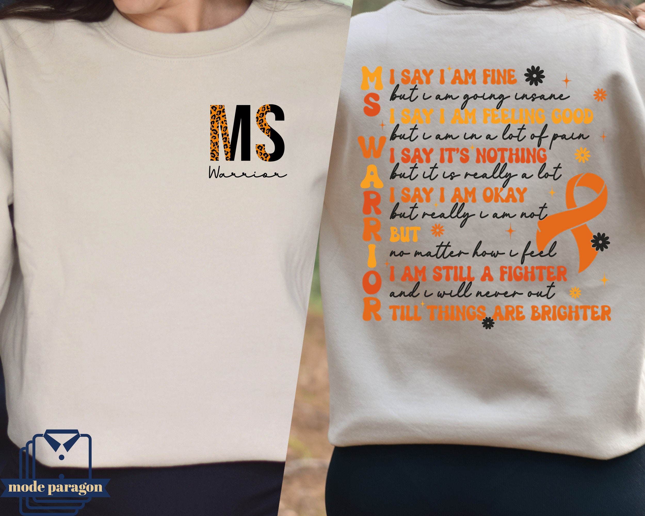 Multiple Sclerosis Awareness Sweatshirt, MS Awareness Sweater, Orange ...