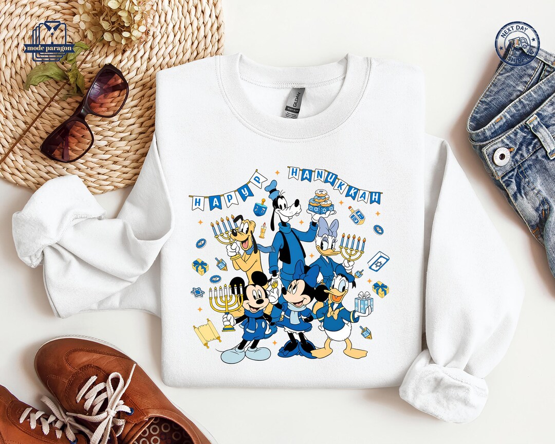 Disneyland Mickey and Minnie Happy Hanukkah Shirt, Retro Chanukah ...