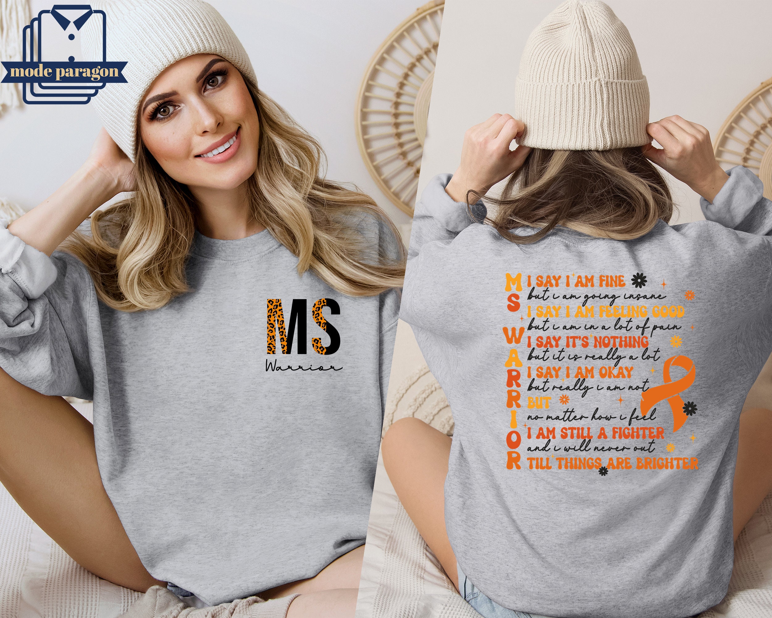 Multiple Sclerosis Awareness Sweatshirt, MS Awareness Sweater, Orange ...