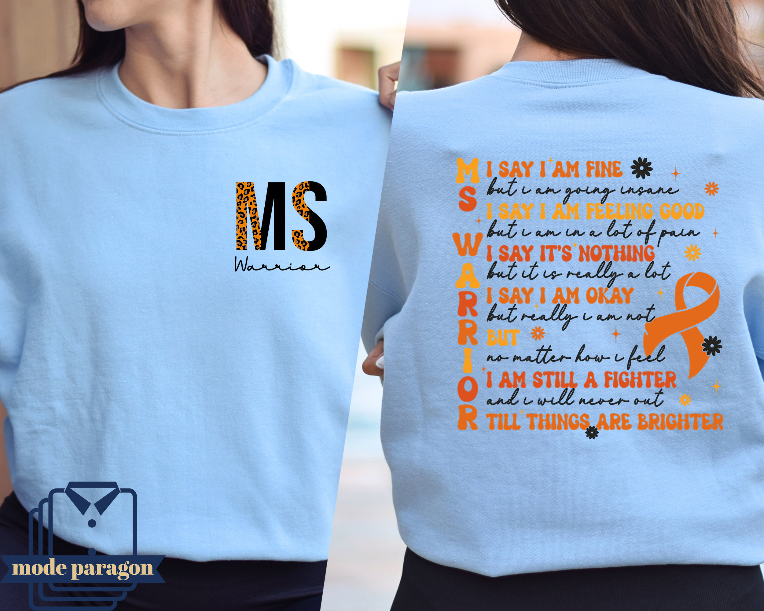 Multiple Sclerosis Awareness Sweatshirt, MS Awareness Sweater, Orange ...