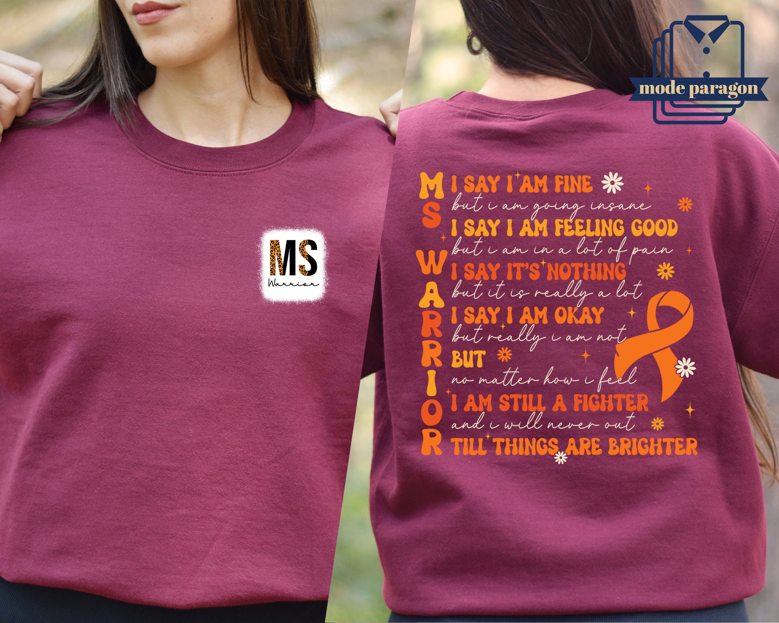 Multiple Sclerosis Awareness Sweatshirt, MS Awareness Sweater, Orange ...