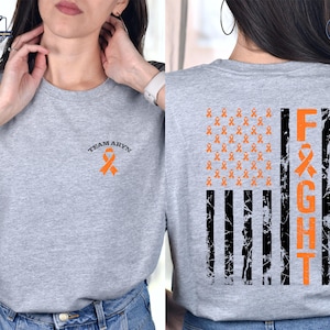 Personalized Leukemia Fight USA Flag Shirt, Orange Ribbon Sweatshirt ...