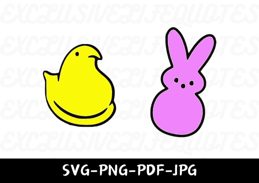 SVG Peeps Chick and Bunny, Rubber Duck, Digital Print, Printable ...