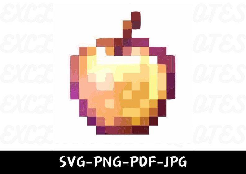 Minecraft Golden Apple, Digital Print, Instant Download, SVG, Homemade ...