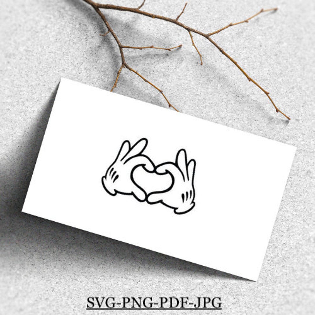 Mickey Heart Hands, Digital Instant Download, SVG, Printable, Valentine ...
