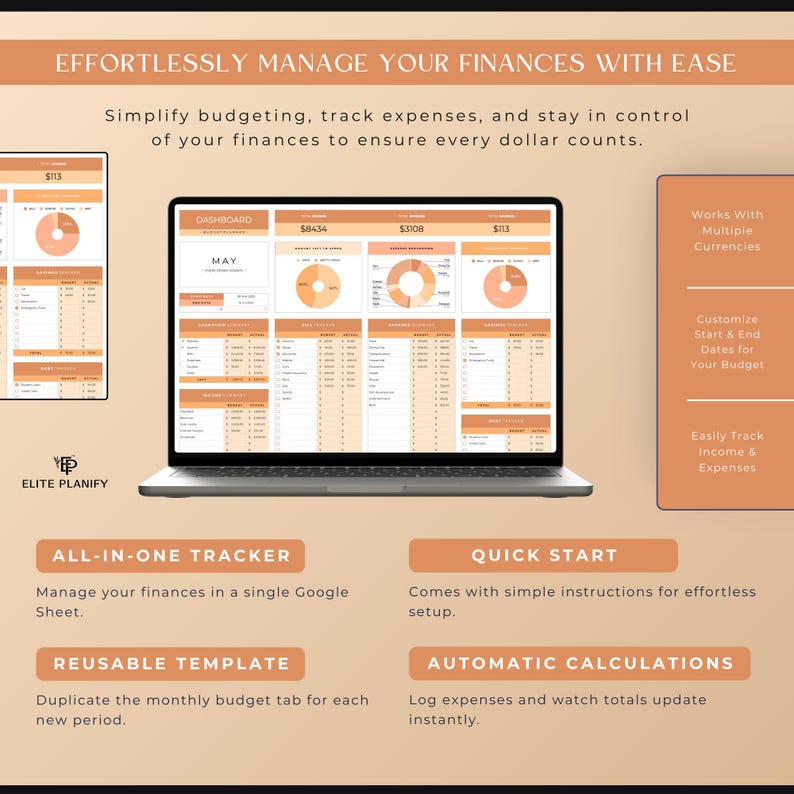 Simple Budget Google Sheets | Monthly & Weekly Budget Planner | Google ...