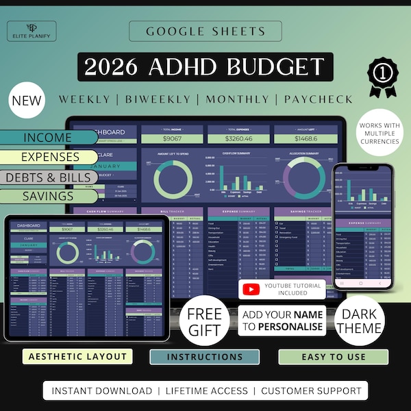 Adhd Simple Budget - Etsy UK