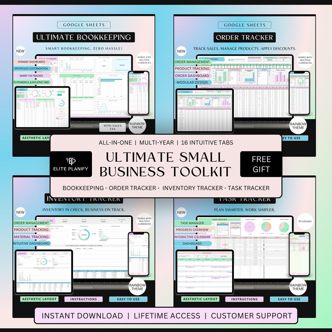Ultimate Small Business Toolkit Bundle | Bookkeeping, Orders, Inventory ...