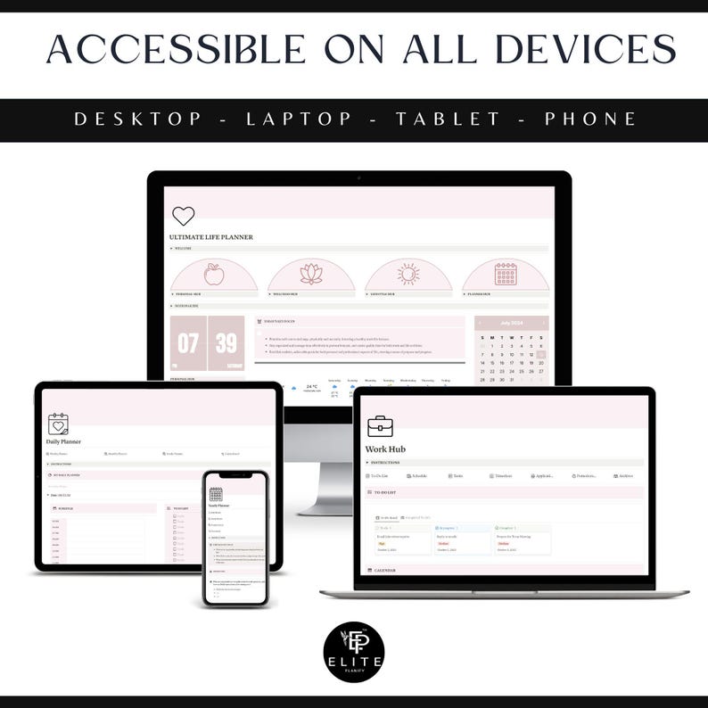 2026 Notion Template Life Planner Pink | Minimalist All-in-one Notion ...