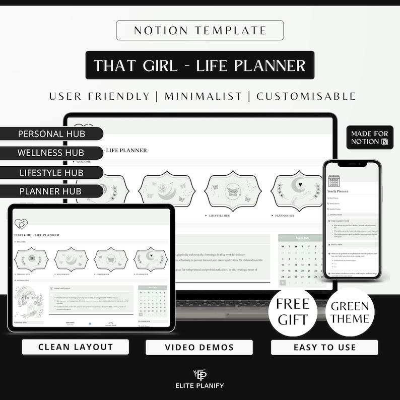 2026 That Girl Notion Planner | All-in-one Life Planner Template | ADHD ...