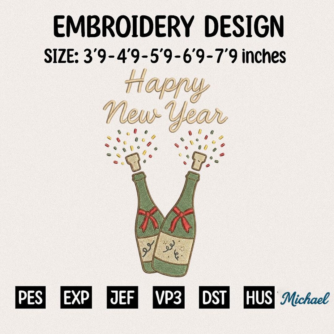 Happy New Year Champagne, Popping Bottles Fireworks & Celebration ...