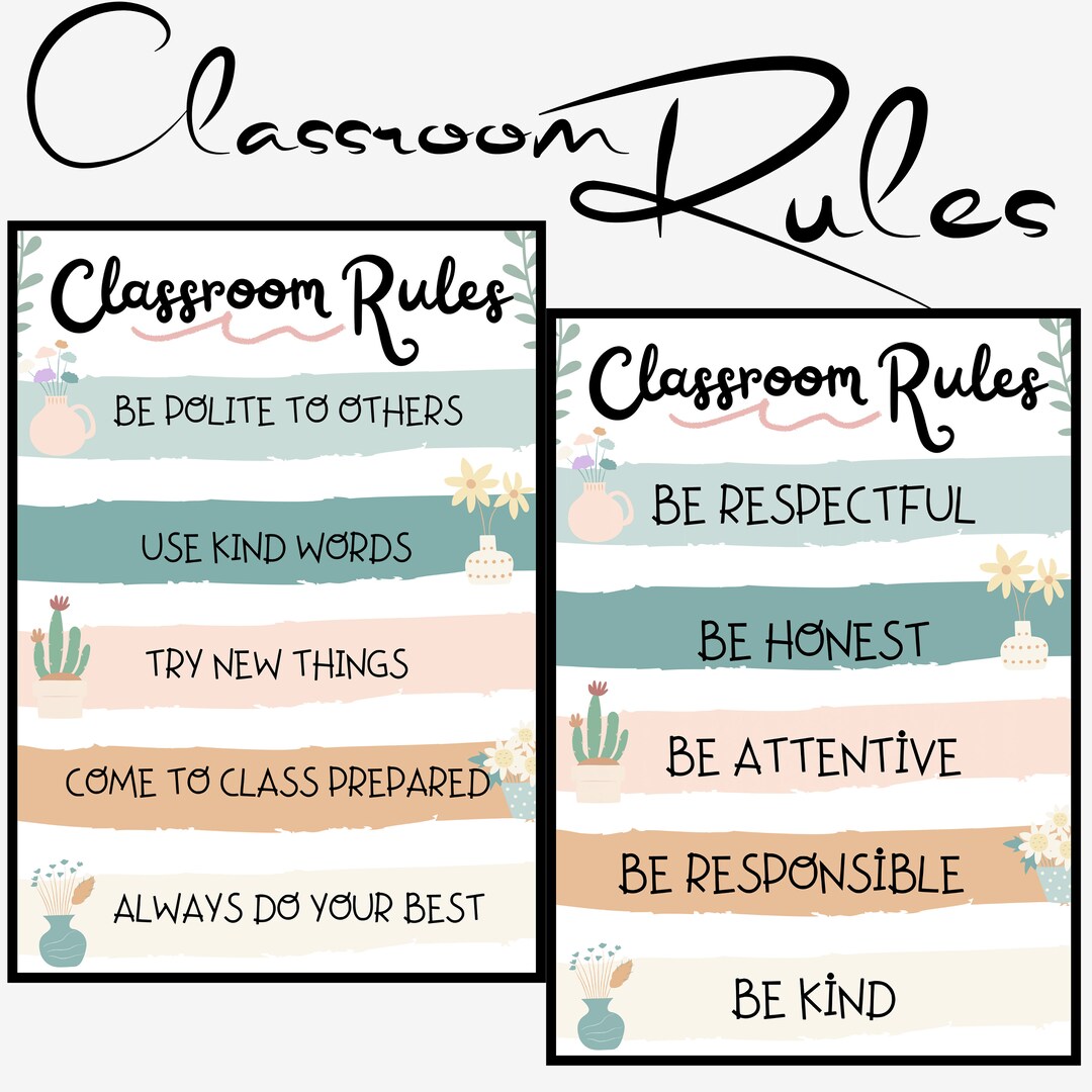 Carteles imprimibles del aula, Reglas del aula pastel, Decoración del ...