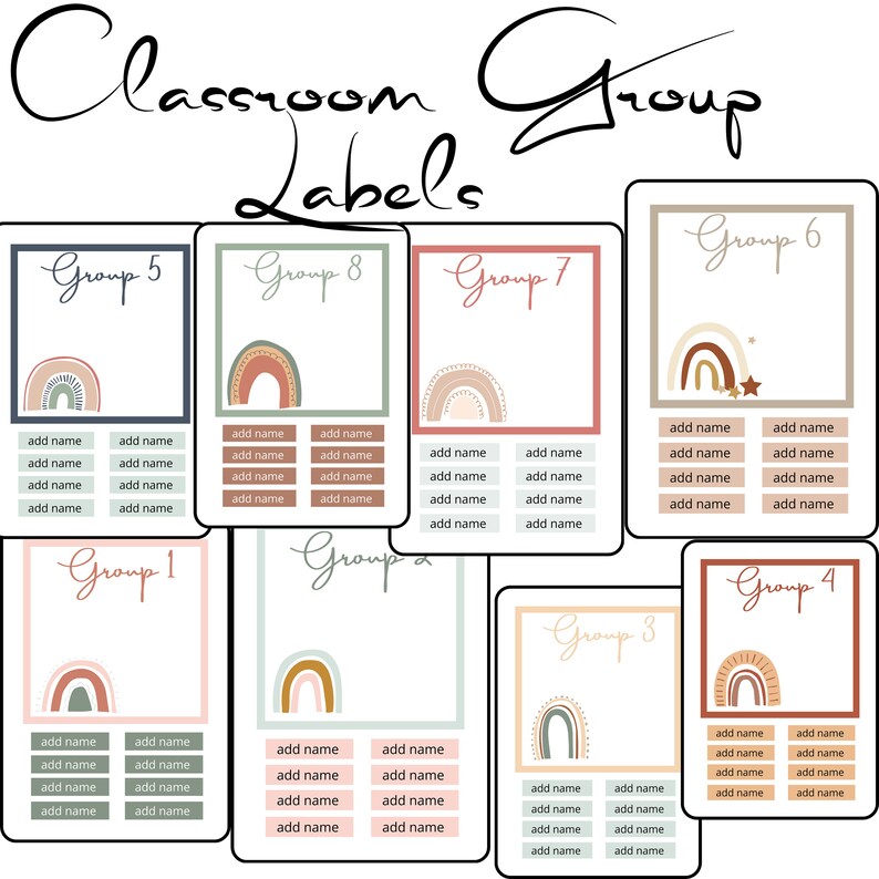 Classroom Group Labels, Classroom Pastel Group Labels , Classroom Decor ...