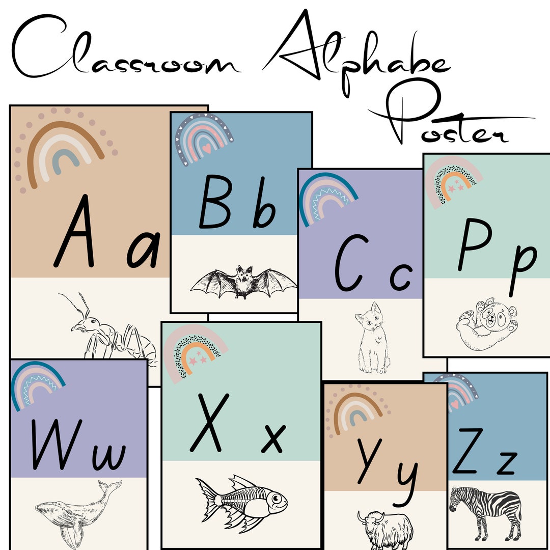Classroom Alphabet Poster, Classroom Decor, Classroom Poster, Classroom ...