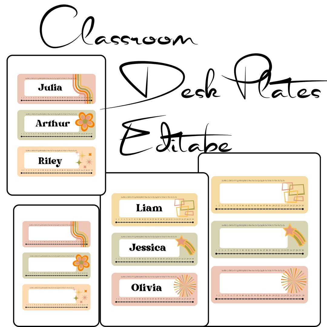 Classroom Desk Plates Editable , Classroom Decor , Desk Plates Editable ...