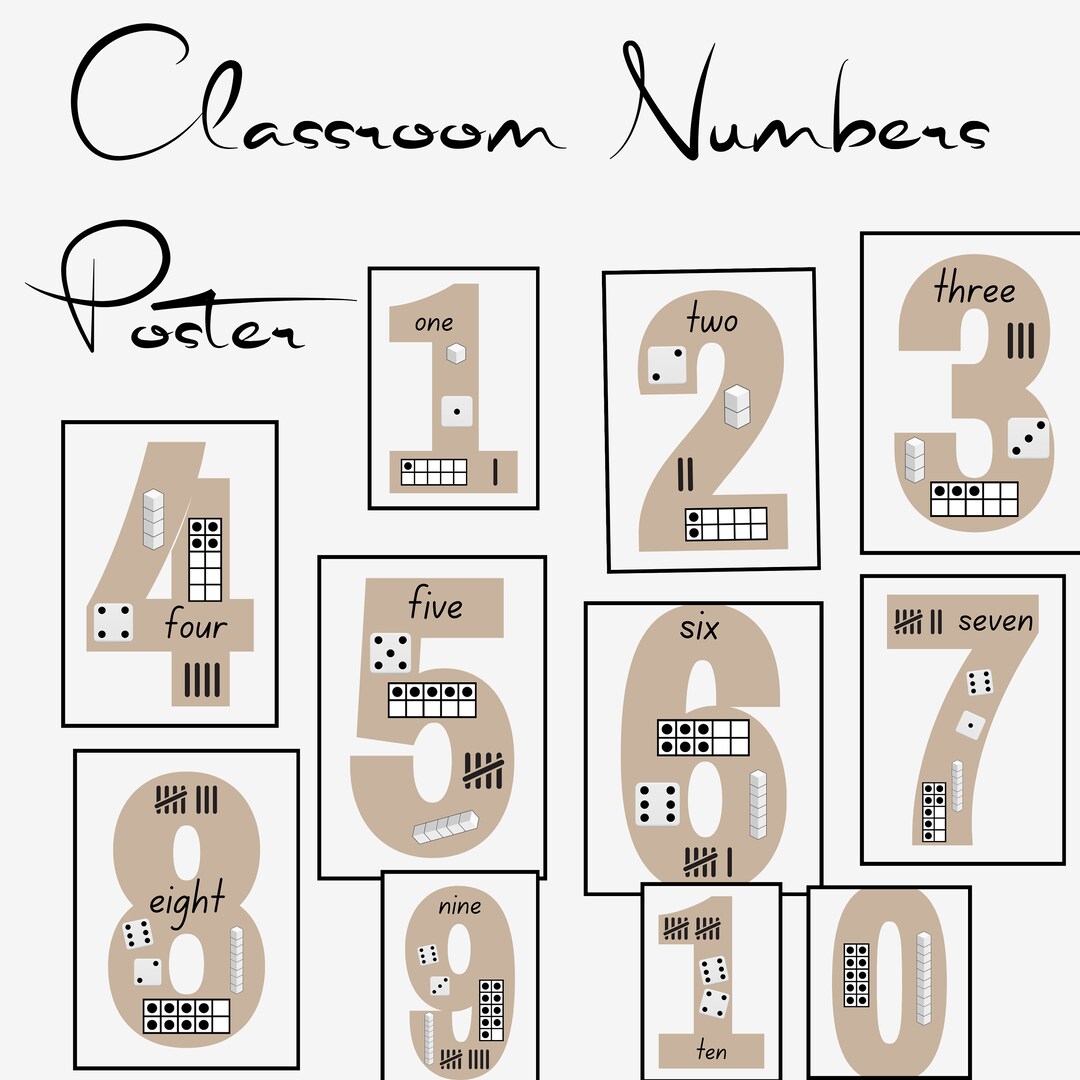 Classroom Decor, Classroom Number Poster ,classroom Numbers , Pastel ...