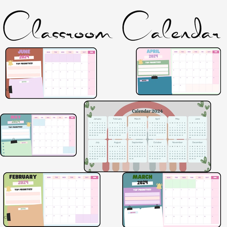 Classroom Calendar , Classroom Calendar Editable Features , Classroom ...