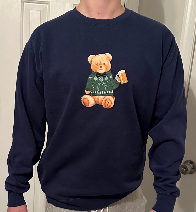 Teddy Bear Sweatshirt, Gift for Him, Matching Couples Sweatshirt ...
