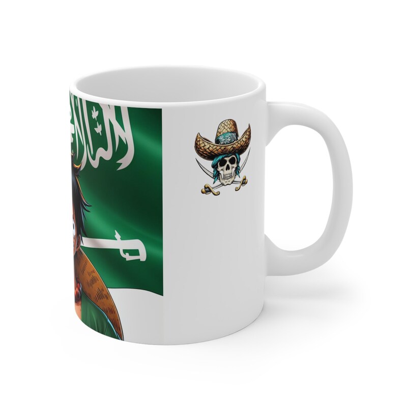 Custom 'luffy With KSA Flag' Mug Special Straw Hat Emblem With Saudi ...