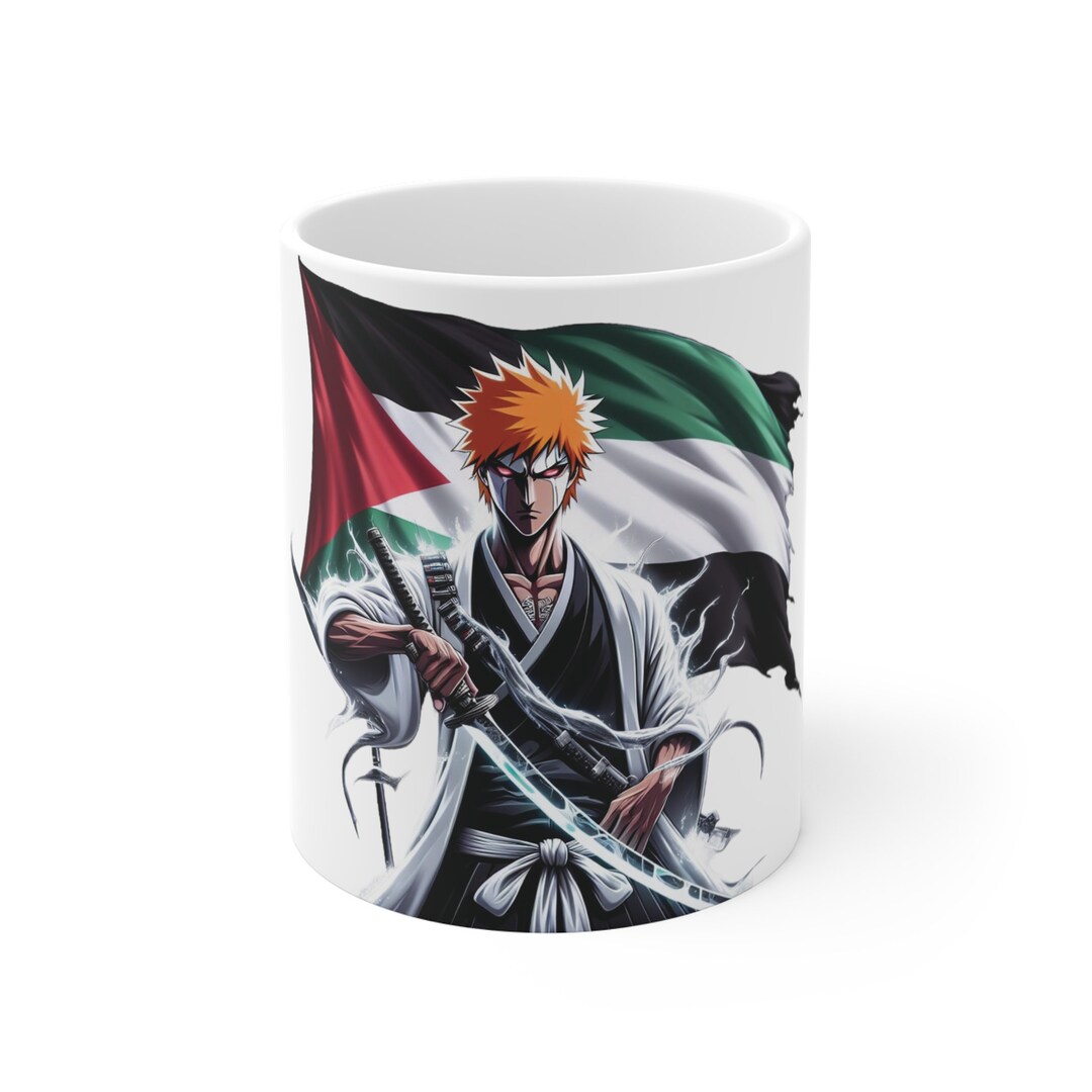 Ichigo Kurosaki Bleach Palestine Flag Anime Mug Manga Gifts Coffee Cup ...