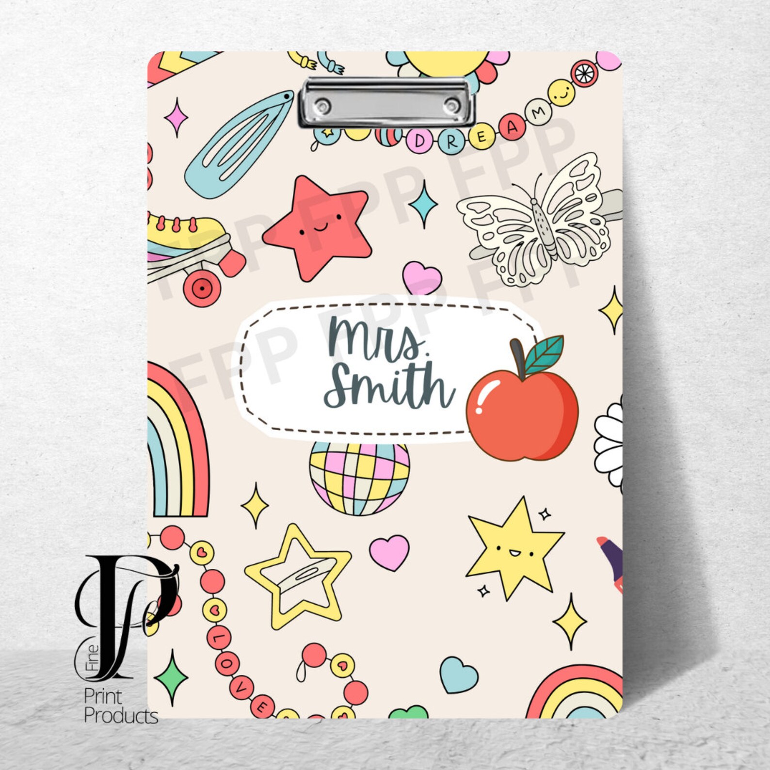 Retro Funky Teacher Custom Personalized Clipboard With Your Name Gift ...