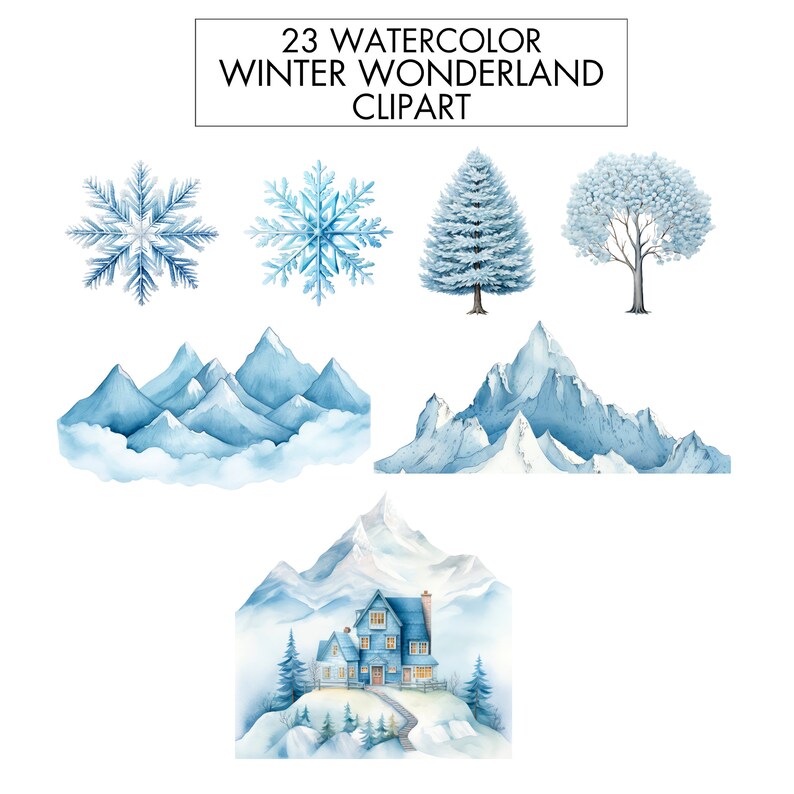 Watercolor Winter Animals Clipart, Winter Wonderland Graphics (digital ...