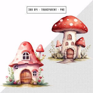 Watercolor Fairy Garden Clipart Bundle, Colorful Fairy Garden, Fairy ...