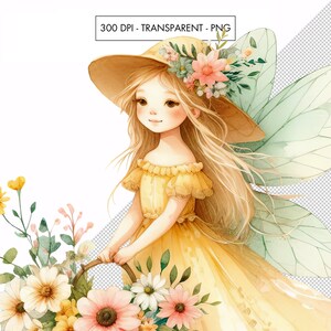 Watercolor Spring Fairy Clipart Bundle: 30 PNG Files (commercial Use ...