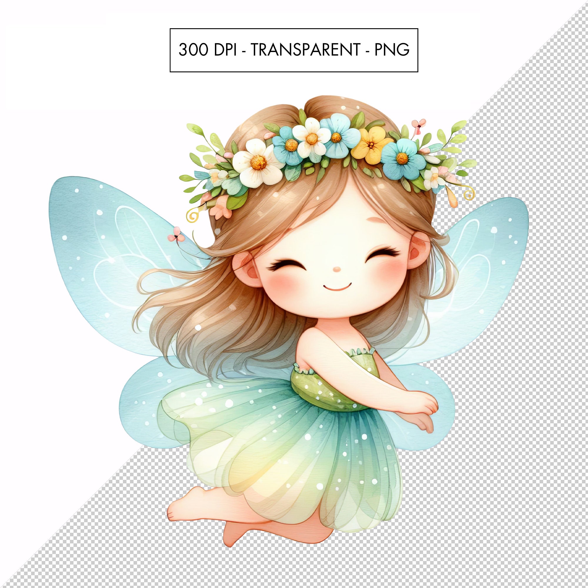 Watercolor Easter Fairy Clipart Bundle: Bunny, Eggs, Garden (PNG ...